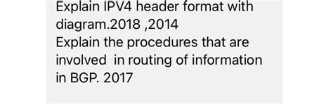 Solved Explain Ipv4 Header Format With Diagram 2018 2014