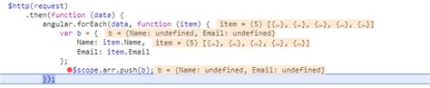 javascript angularjs array element shows as undefined stack overflow