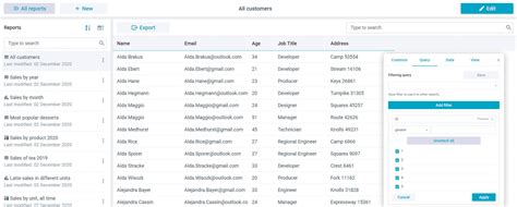 webix javascript report manager widget to save time on web development