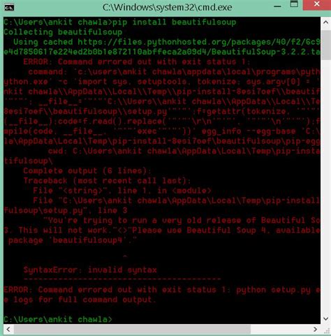 python i am getting errors trying to use pip and i