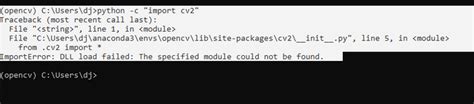 importerror dll load failed the specified module could not be found