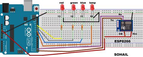 controlling leds via esp8266 arduino project hub