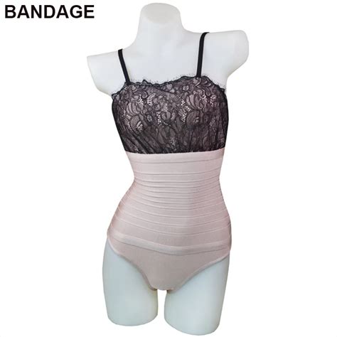 Women Outfit Hl Spaghetti Strap Black Lace Cute Pink Bodysuit Women