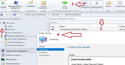sccm run scripts realtime deployment options