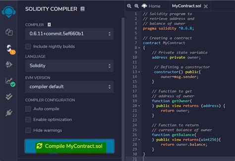 creating a smart contract that returns address and balance of owner