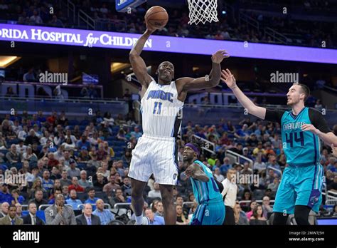 Orlando Magic Center Bismack Biyombo 11 Dunks The Ball In Front Of