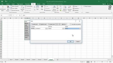 how to sort excel by alphabetical order youtube