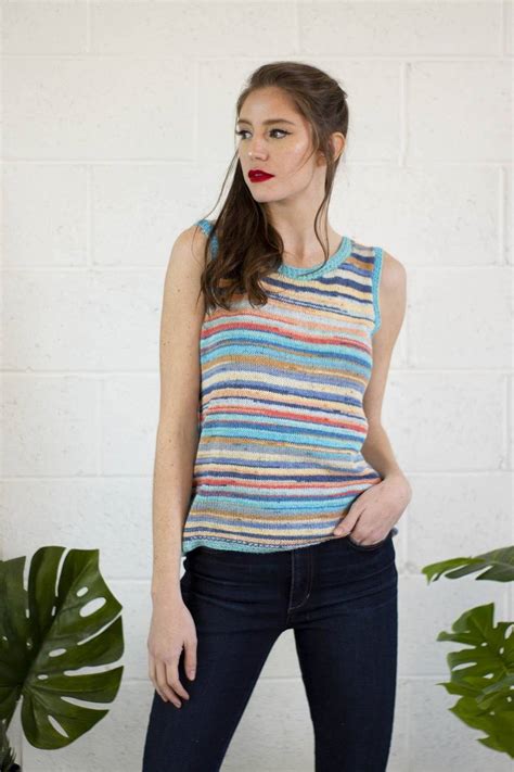 Free Knit Pattern For A Striped Summer Tank Top Knitting Bee