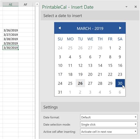 insert date picker drop down menu in excel 2020 calendar template 2023