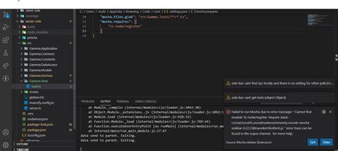 node js configure mocha sidebar for typescript test file stack overflow