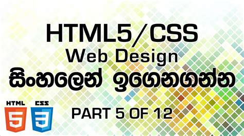 html css web design in sinhala part 5 youtube