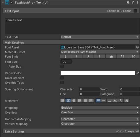 cómo usar text mesh pro desde script en unity