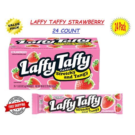 Laffy Taffy Stretchy And Tangy Candy Strawberry 1 5 Ounce Box Of 24