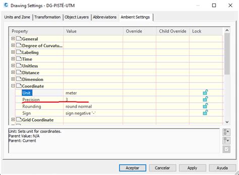 solved how to modify the number of decimals in tables in civil3d 2020