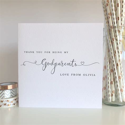 Personalised Thank You For Being My Godmother Card Godfather Etsy Uk