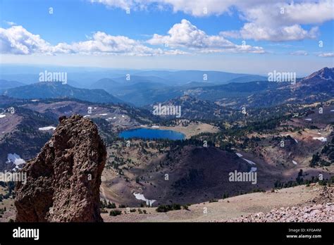 Vista From Lassen Peak In Lassen Volcanic National Park Featuring Lake