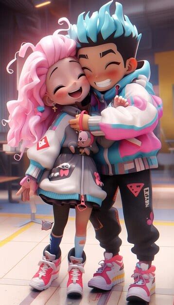 Premium Ai Image There Are Two Anime Characters Hugging Each Other In