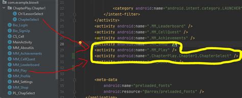 java open activity b in different package folder from activity a in