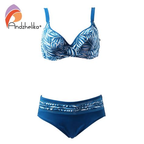 Andzhelika Bikinis Women Swimsuit 2018 Summer Print Large Cup Bikini