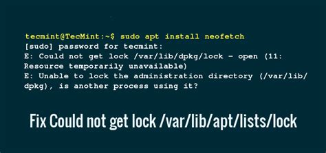 fix unable to lock the administration directory var lib dpkg in