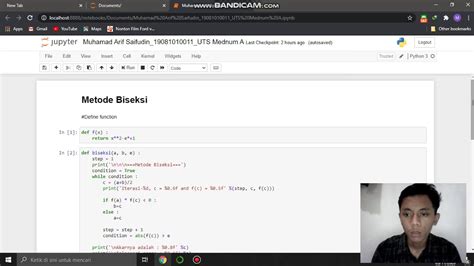 program metode biseksi menggunakan python youtube