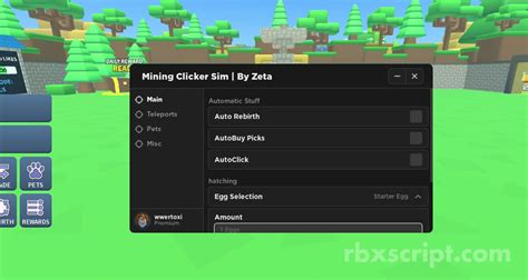 mining clicker simulator [auto clicker auto rebirth and more ] scripts
