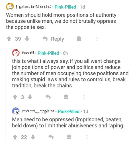 pink pilled feminist wants men to be oppressed and beaten pink pill watch