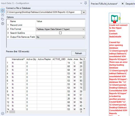 solved could not connect to the hyper server tableau alte alteryx