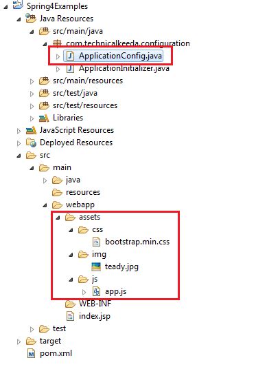 spring 4 mvc static resource mapping example include js
