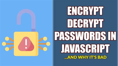how to encrypt decrypt passwords in javascript youtube
