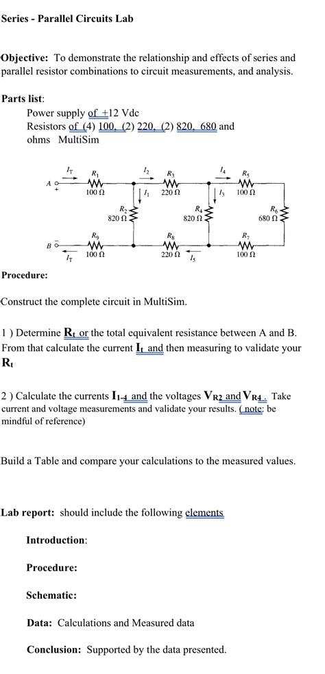 [solved] Series Parallel Circuits Lab Objective To Demonstrate The
