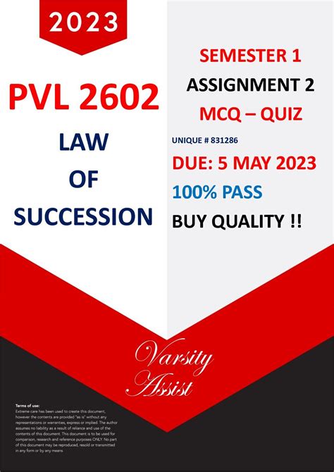 Pvl2602 2023 Assignment 2 Quiz Due 5 May 2023 ⭐⭐⭐⭐⭐buy Quality💯
