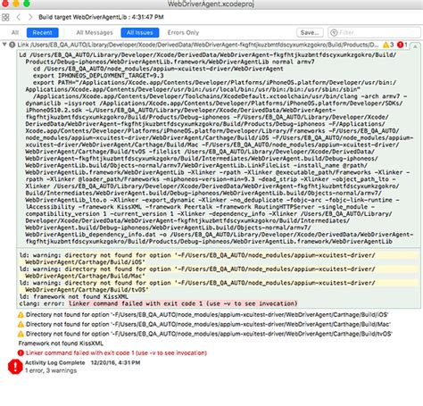 getting error linker command failed with exit code 1 use v to see