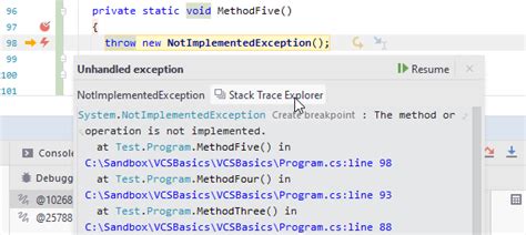 debug exceptions jetbrains rider