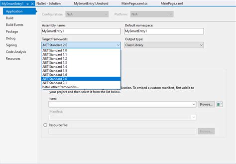xamarin forms how to resolve target framework with xamarin