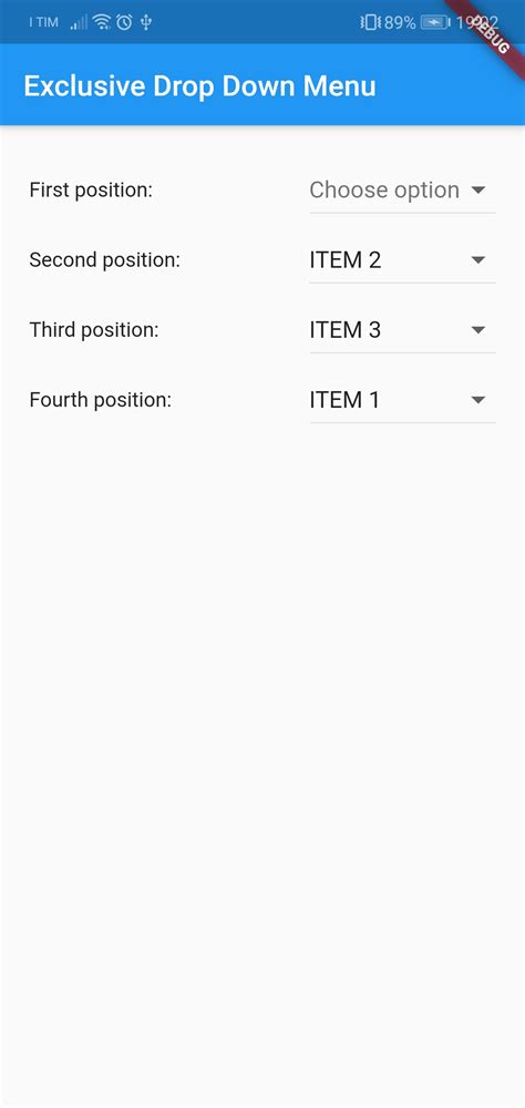 how to set up dropdown menu in appbar in flutter app images