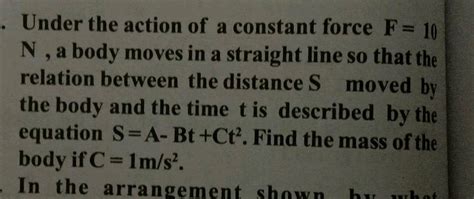 The Graph Between The Resistive Force F Acting On A Body And The