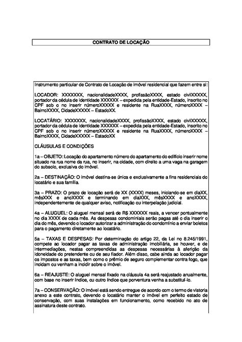 Contrato Locação De Imóvel Contrato Certo