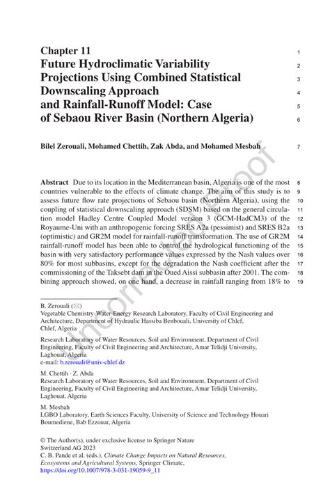 Pdf Future Hydroclimatic Variability Projections Using Combined