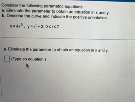 [solved] Consider The Following Parametric Equations A E