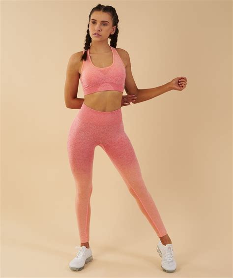 Gymshark Ombre Seamless Leggings Peach Coral 4 Seamless Leggings