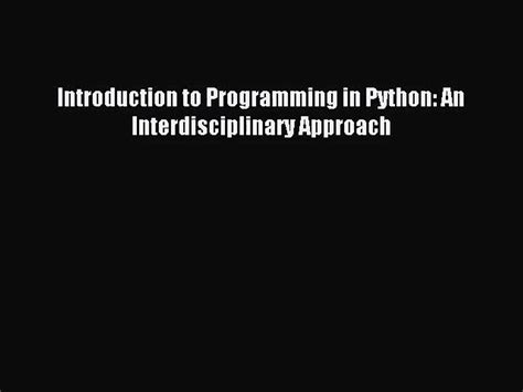[pdf download] introduction to programming in python an