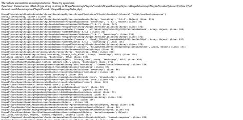 after updrade from d7 website typeerror cannot access offset of type