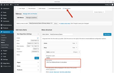 how to display woocommerce categories in your menu max mega menu
