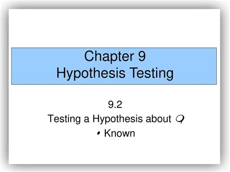 Chapter 9 Hypothesis Testing Ppt Download