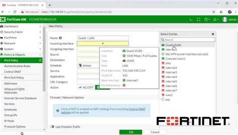 fortinet how to setup a vlan interface on a fortigate
