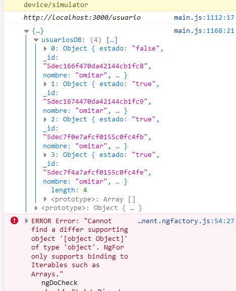 nodejs ngfor error al renderizar los objetos de la base