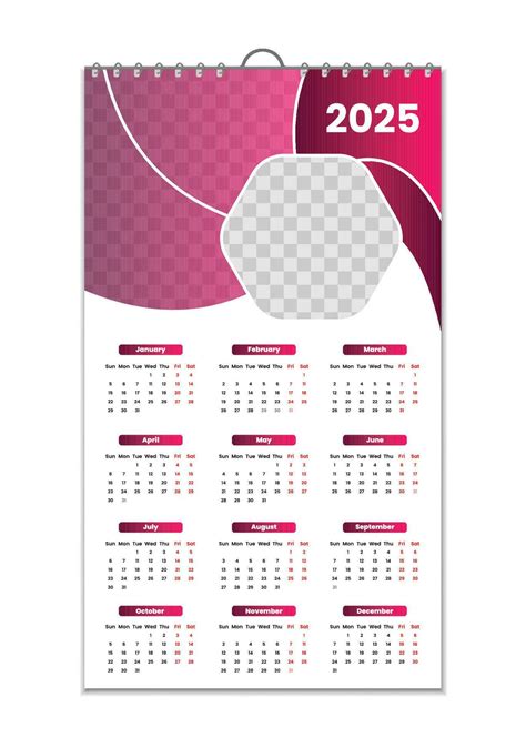 Pared Calendario 2025 Pared Calendario Diseño Modelo Para 2025