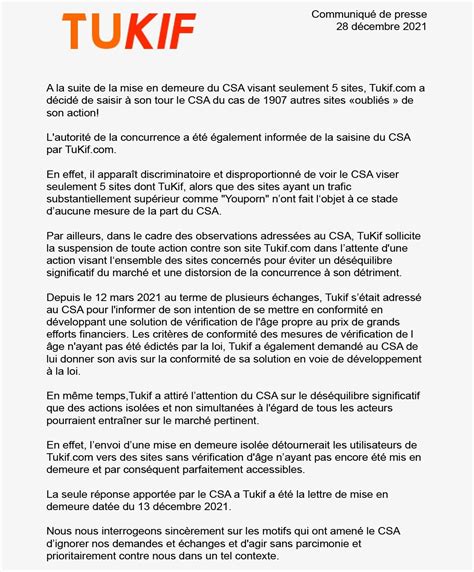 Menacé De Blocage Le Site Pornographique Tukif Saisit Le Csa