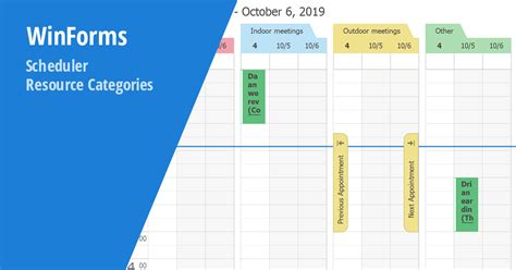 winforms scheduler resource categories